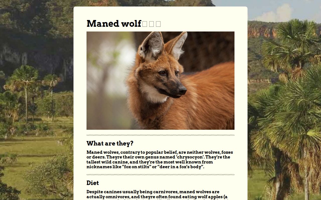 Maned wolves!!